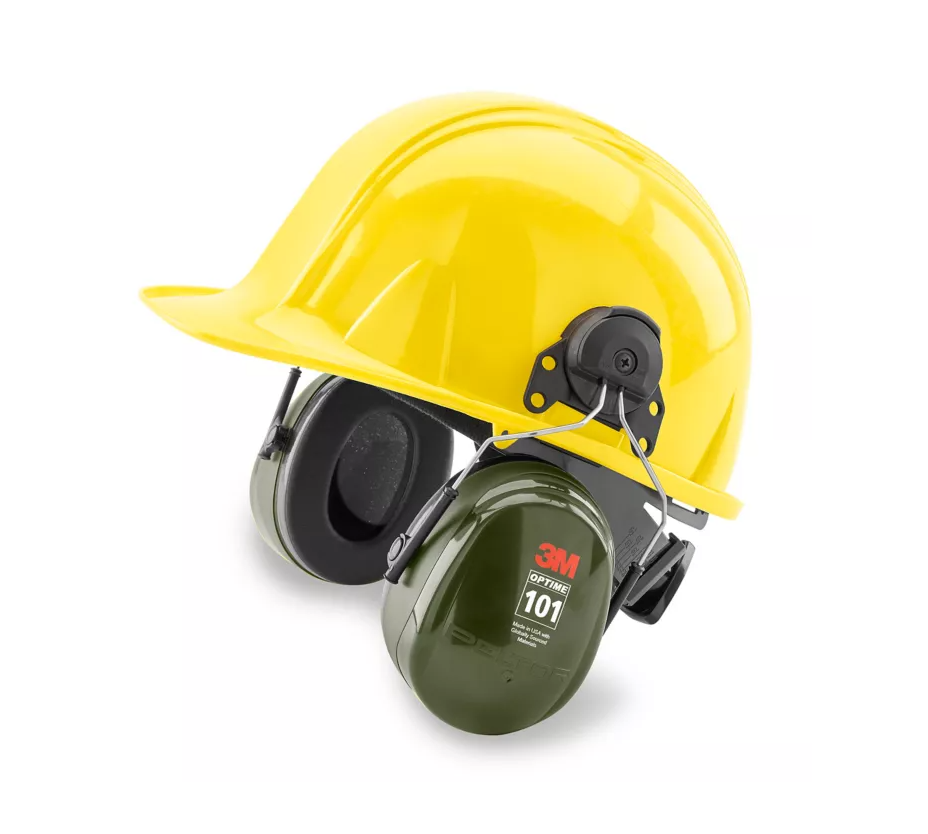 3M PELTOR™ Optime 101 Cap-Mount Earmuffs NRR 24, Black and Green ...